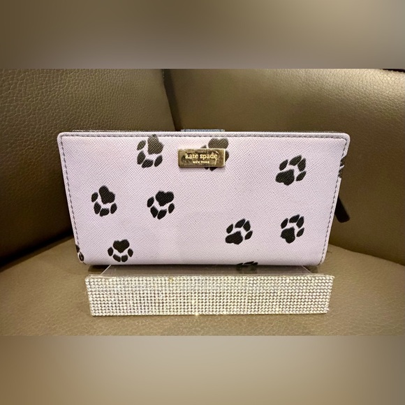 kate spade | Bags | Rare Kate Spade Stacy Bifold Paw Prints Wallet ...